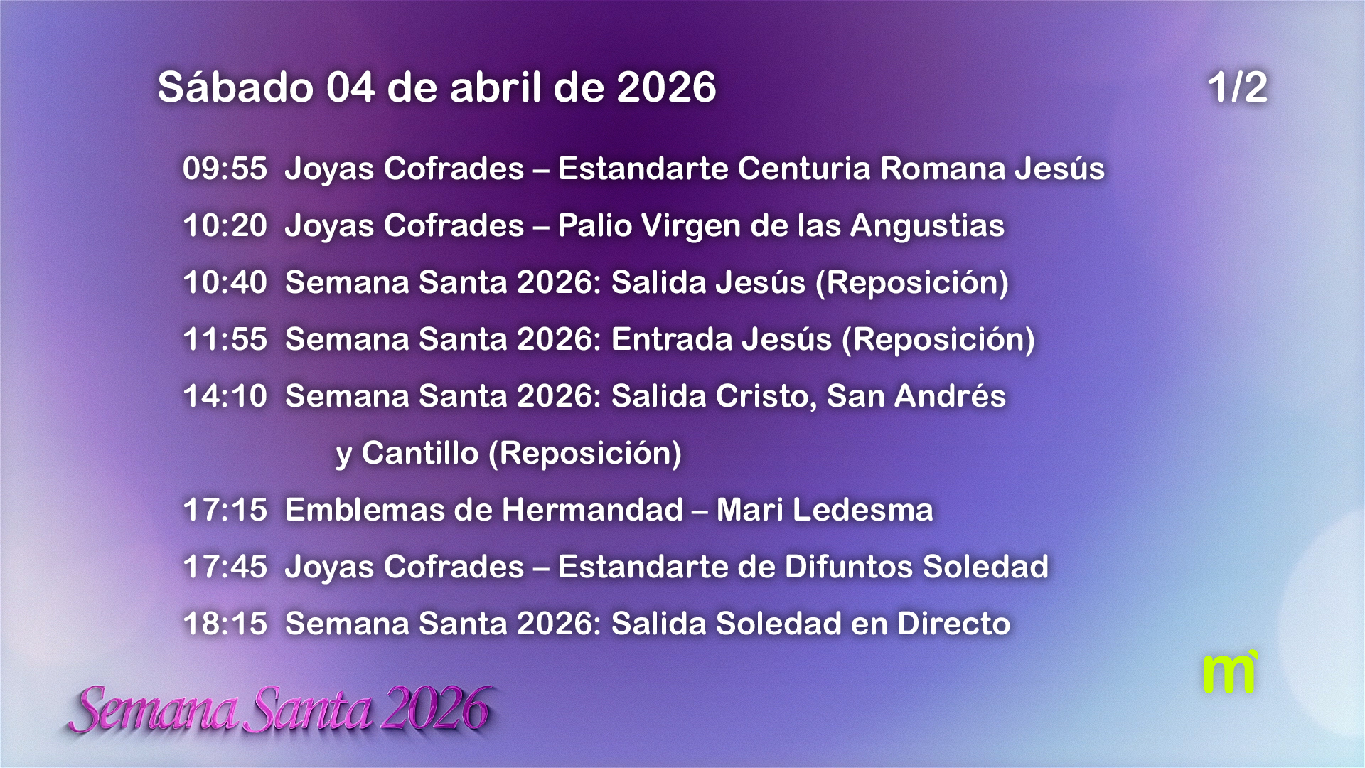 RtvMarchena | Programación Televisión Marchena sábado 04-04-26